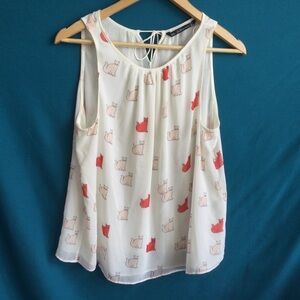 Zara | Tops | Zara Sleeveless Blouse Cats Size L | Poshmark